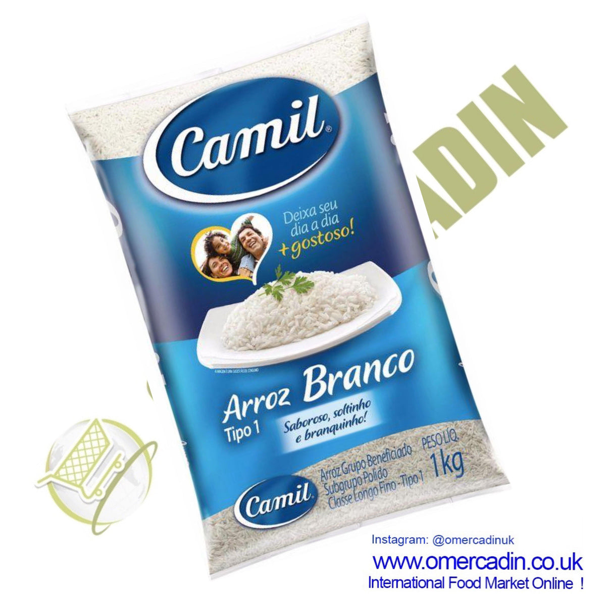 Arroz Branco | Rice 1kg - CAMIL – O Mercadin